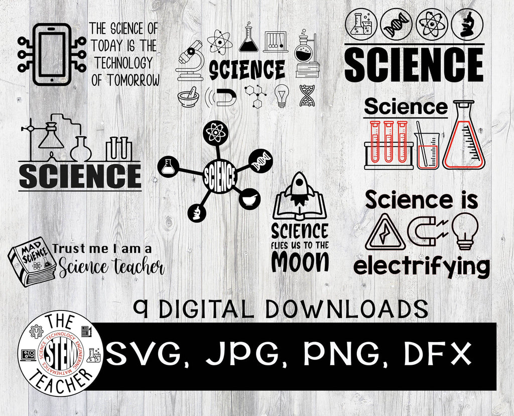 Science Bundle / Science Teacher SVG - So Fontsy