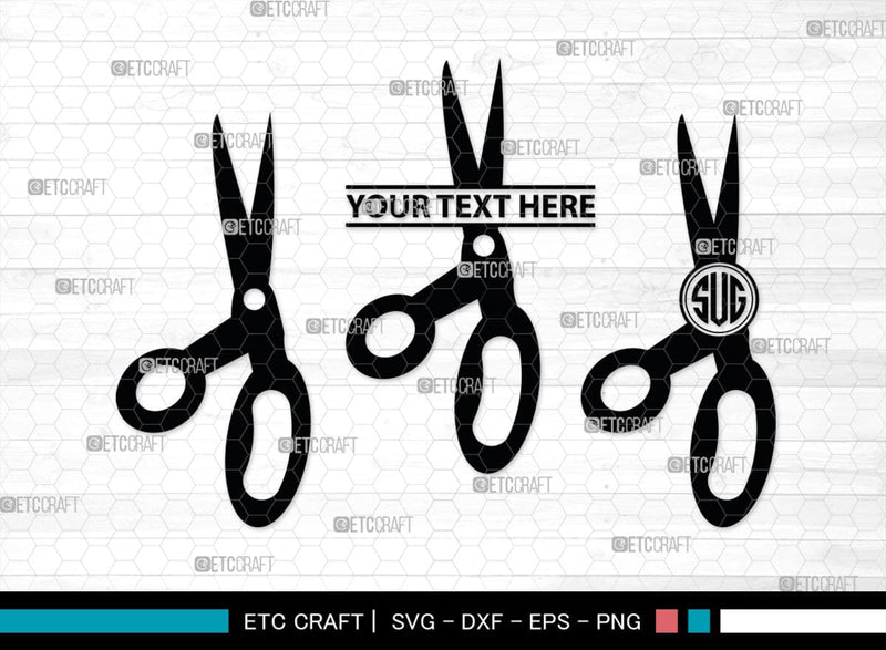 Scissors Monogram, Scissors Silhouette, Scissors SVG, Salon Svg ...