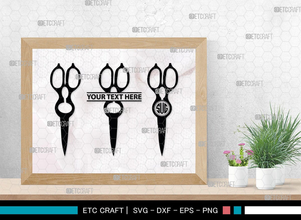 Scissors Monogram, Scissors Silhouette, Scissors SVG, Salon Svg ...