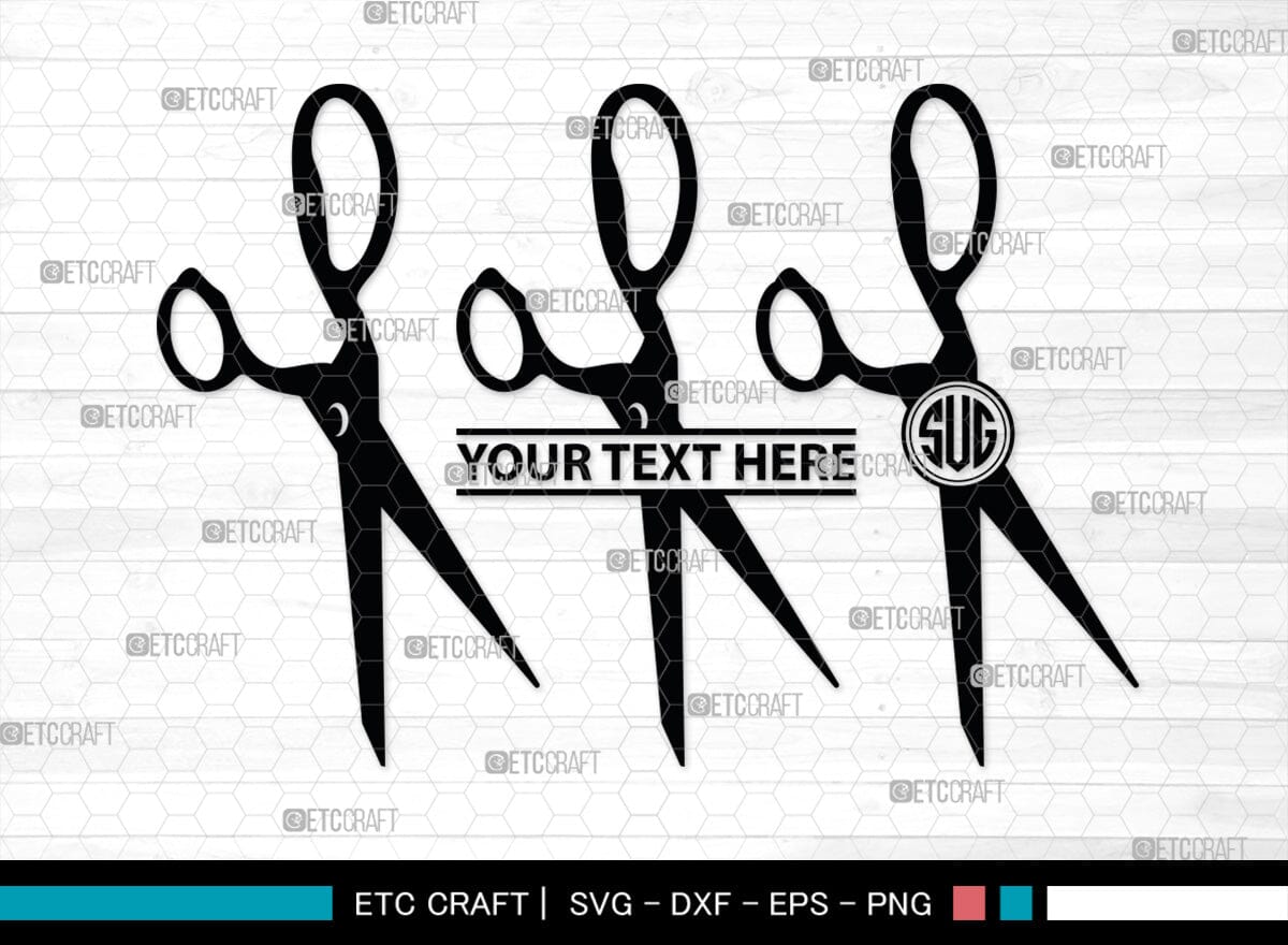 Scissors Monogram, Scissors Silhouette, Scissors SVG, Salon Svg ...