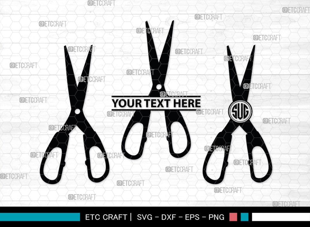 Scissors Monogram, Scissors Silhouette, Scissors SVG, Salon Svg ...