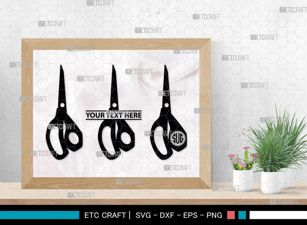 Scissors Monogram, Scissors Silhouette, Scissors SVG, Salon Svg ...
