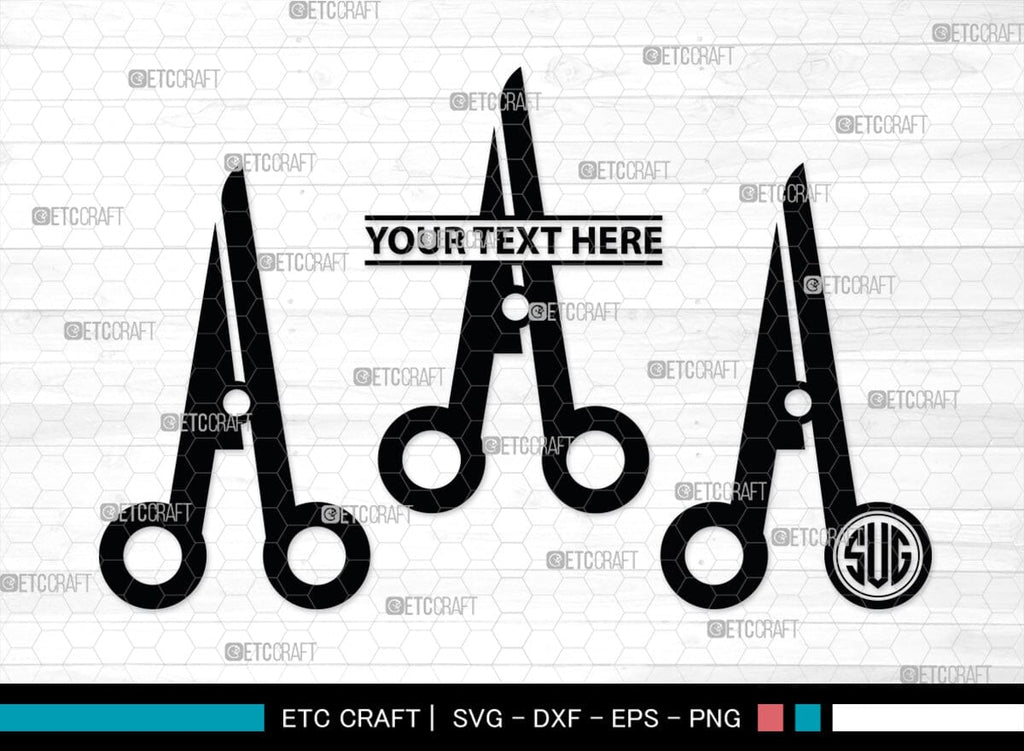 Scissors Monogram, Scissors Silhouette, Scissors SVG, Salon Svg ...