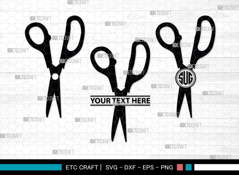Scissors Monogram, Scissors Silhouette, Scissors SVG, Salon Svg ...