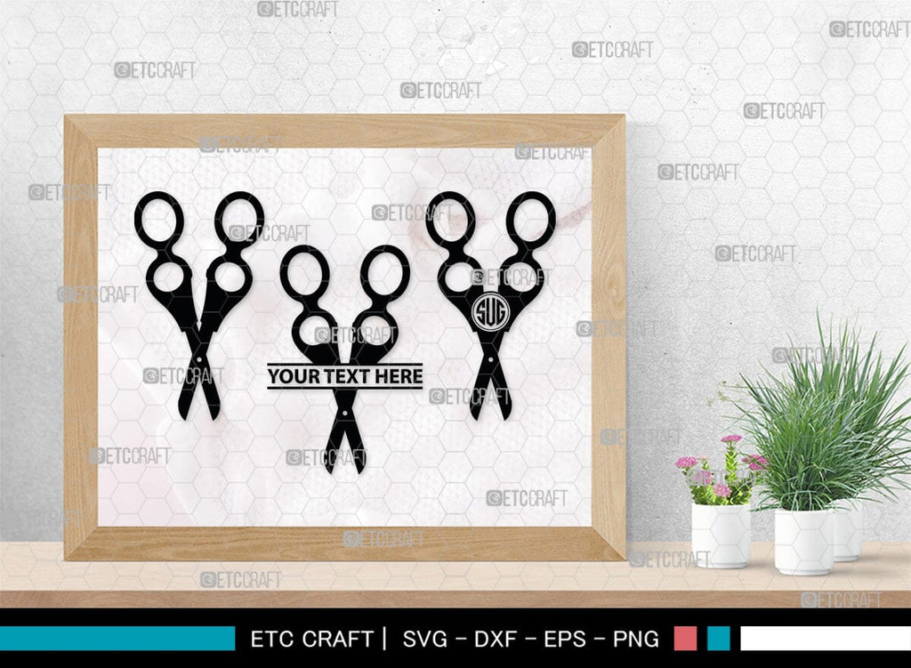 Scissors Monogram, Scissors Silhouette, Scissors SVG, Salon Svg ...