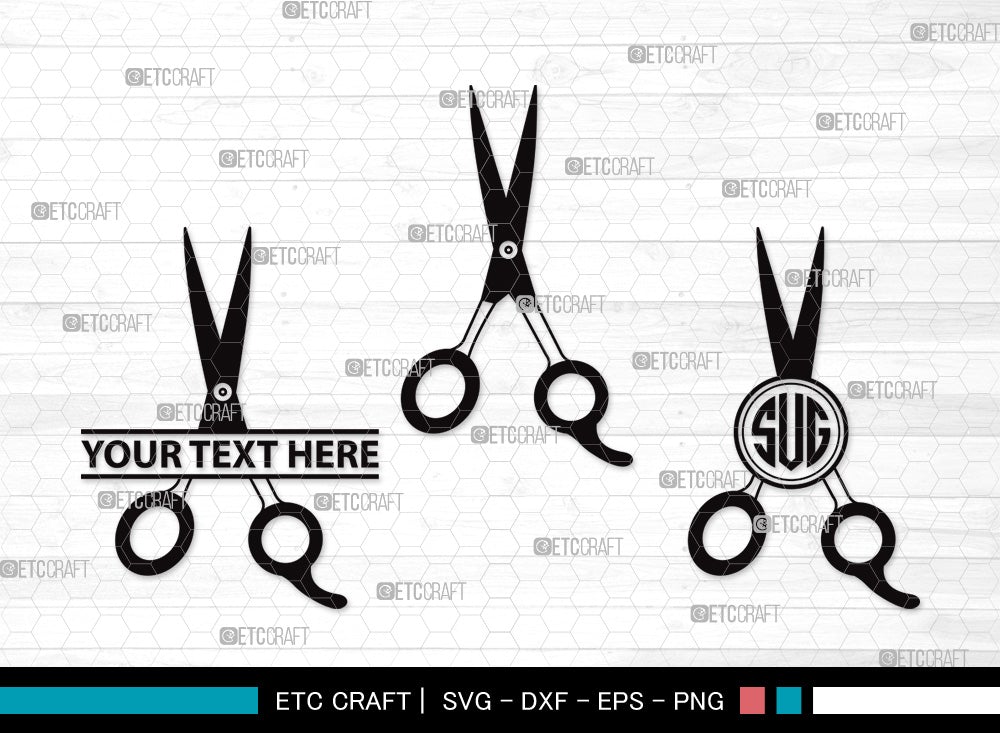 Scissors Monogram SVG Cut File | Scissors Kids Svg | Barber Scissors ...