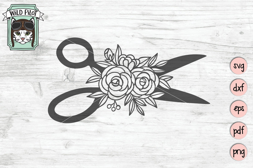 Scissors With Flowers - So Fontsy