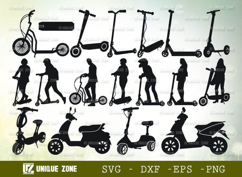 Scooter SVG Cut File | Stunt Scooter Svg | Electric Scooter Svg | Vespa ...