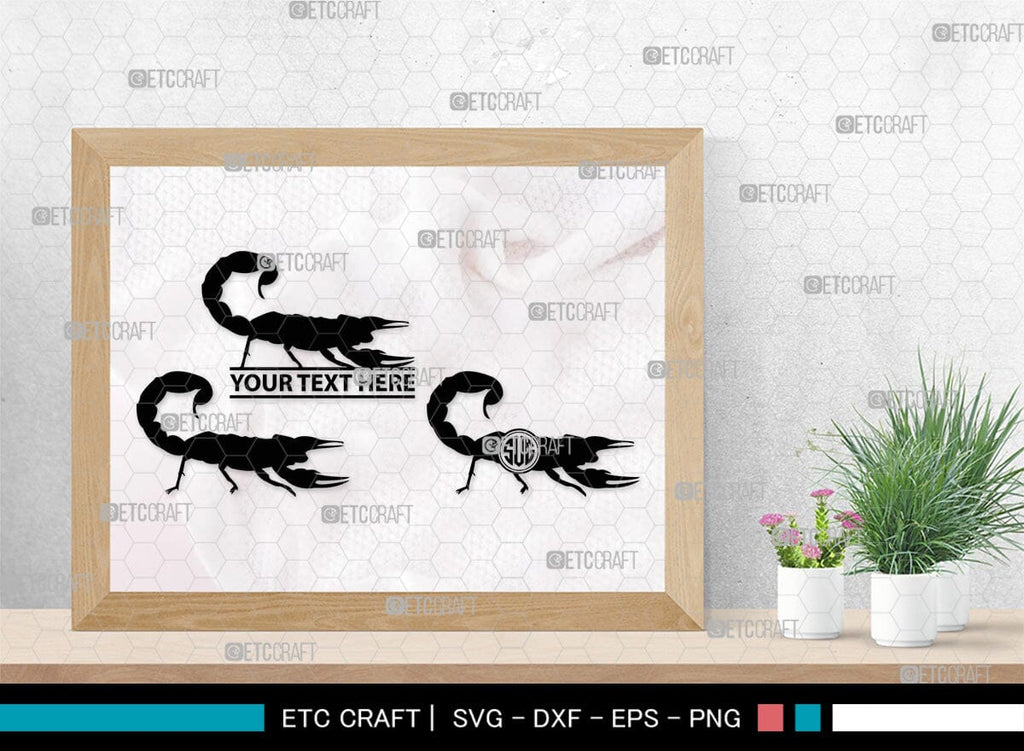 Scorpion Monogram, Scorpion Silhouette, Scorpion SVG, Scorpion Animal ...