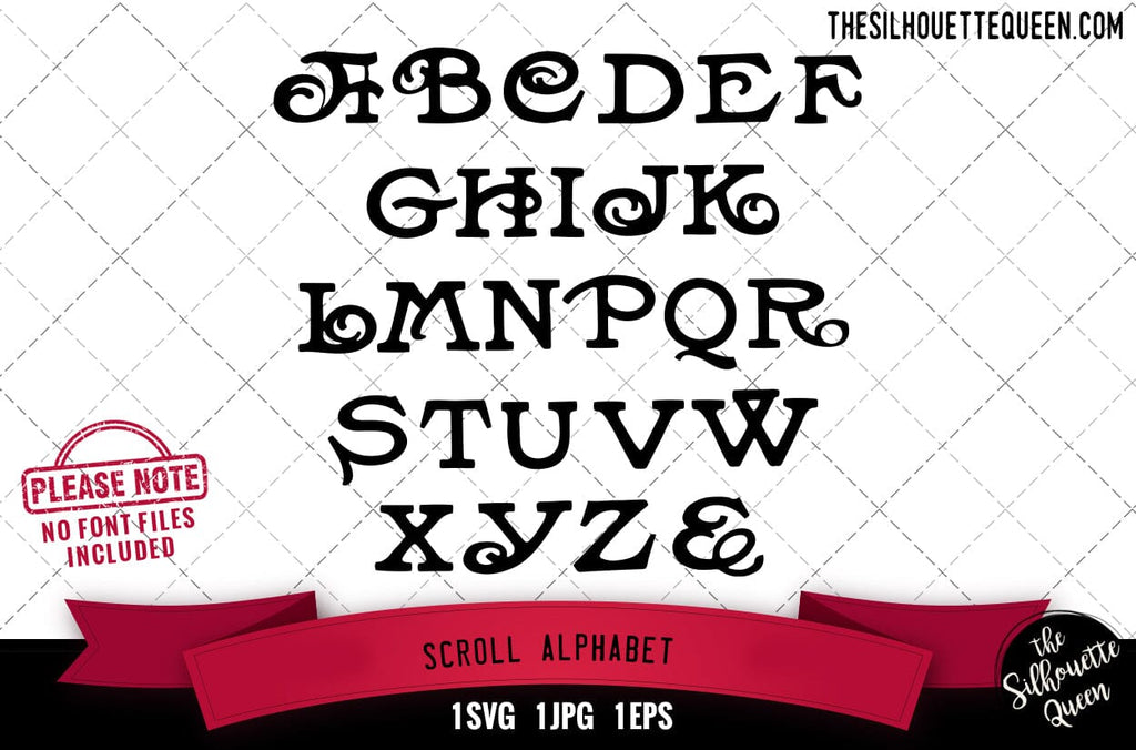 Scroll Alphabet alphabets - ABC letters - So Fontsy