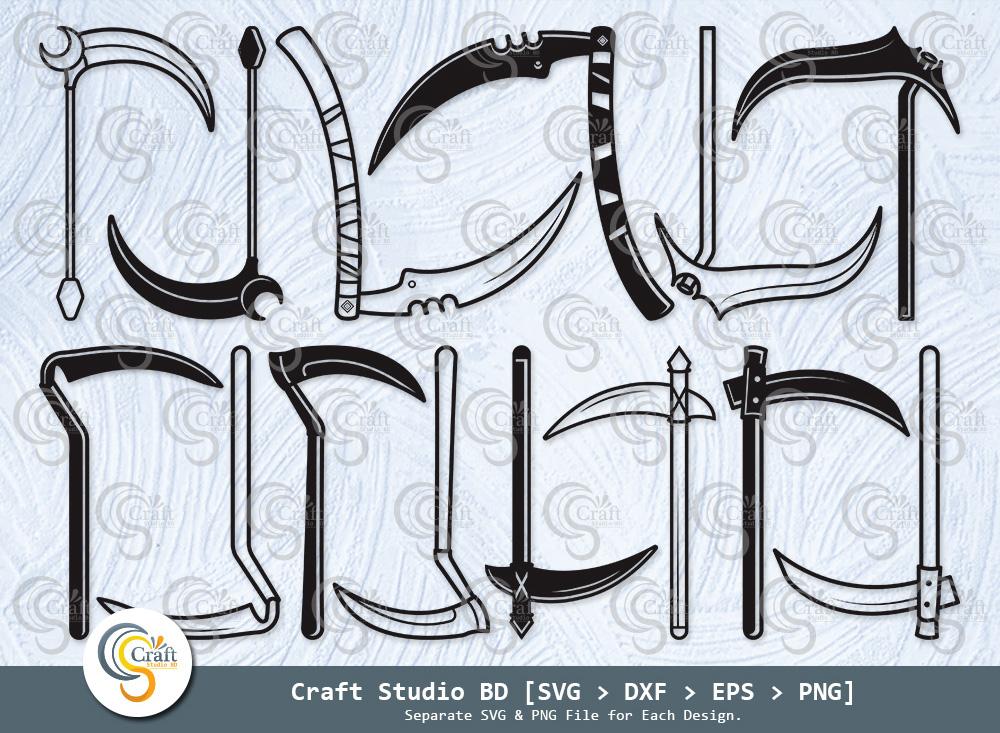 Scythe Silhouette, Scythe Outline Svg, Death Svg, Grim Reaper Svg ...