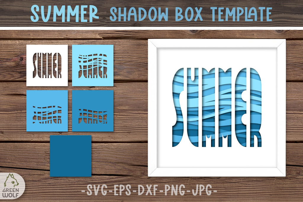 Sea 3d layered papercut svg Summer shadow box svg Ocean svg file for ...