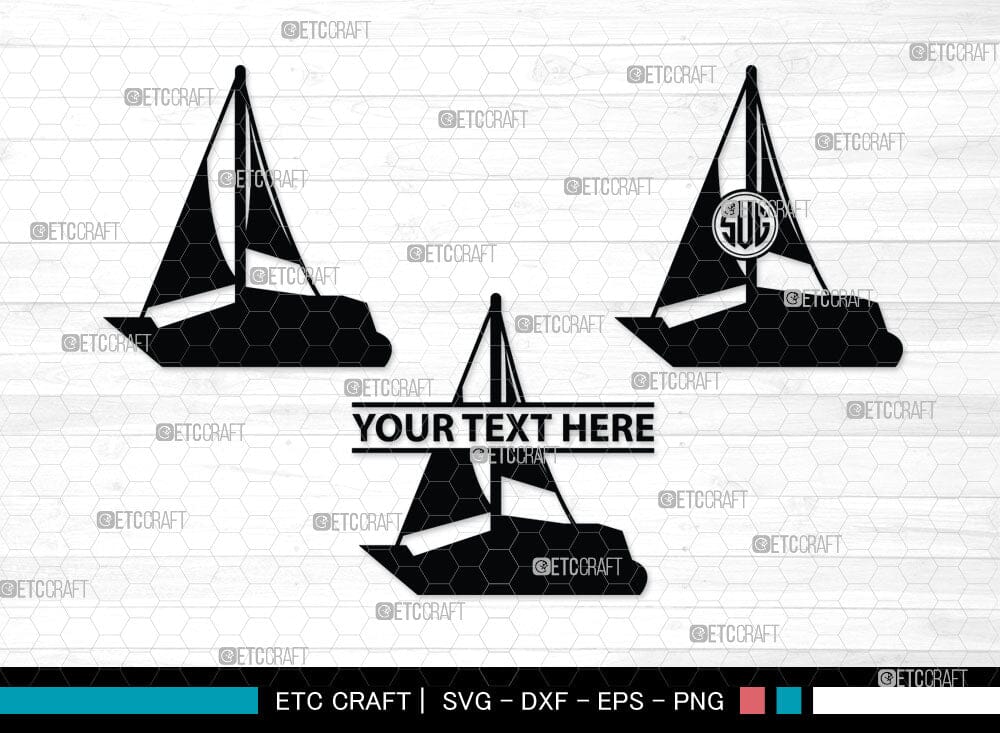 Sea Boats Monogram, Sea Boats Silhouette, Boat Svg, Ship Svg, Bass Boat ...