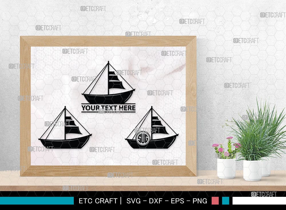 Sea Boats Monogram, Sea Boats Silhouette, Boat Svg, Ship Svg, Bass Boat ...