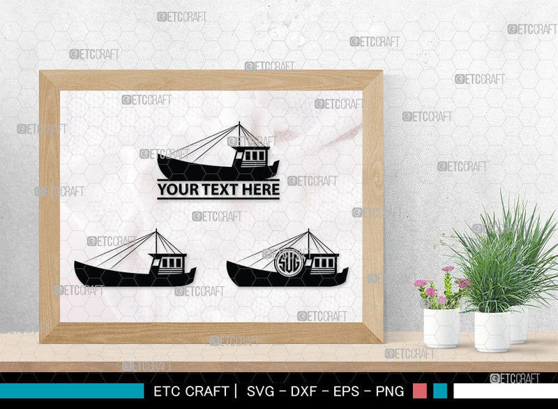 Sea Boats Monogram, Sea Boats Silhouette, Boat Svg, Ship Svg, Bass Boat ...