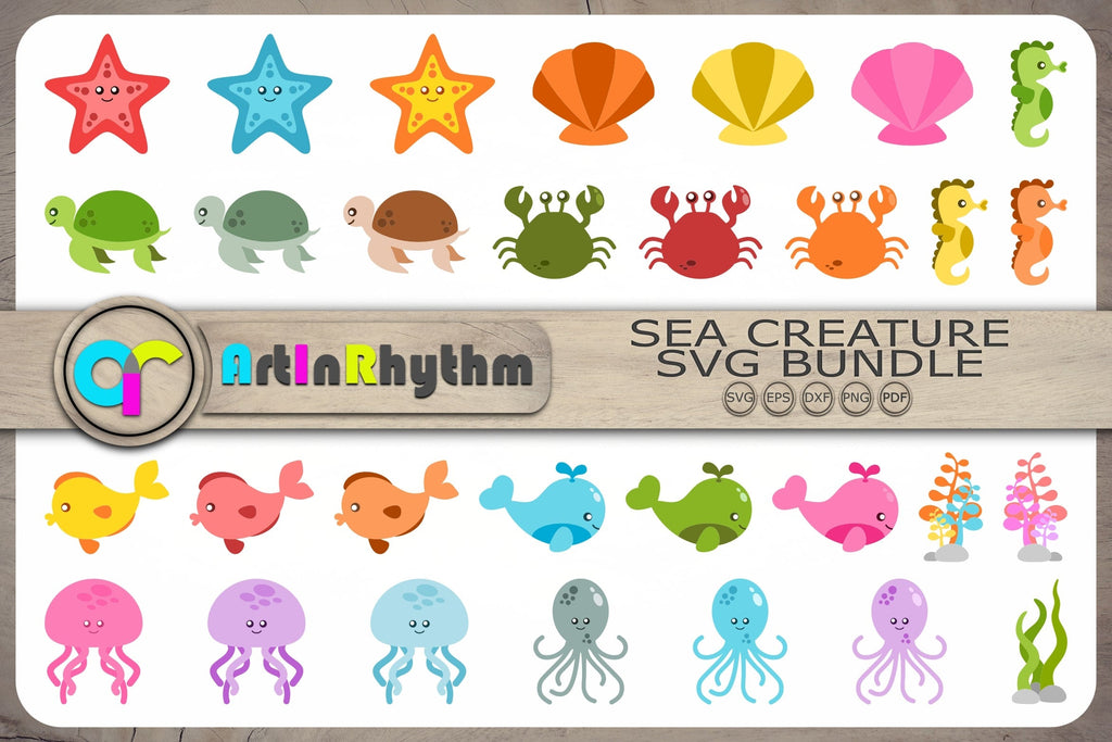 Sea animal svg bundle, 30 Sea Creatures svg, Sea Creatures SVG, EPS ...