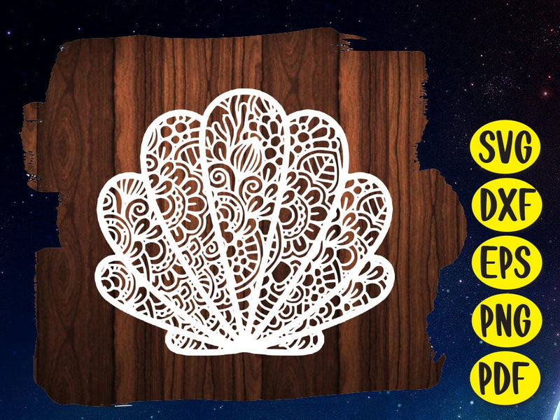 Sea shell mermaid Paper cut - So Fontsy