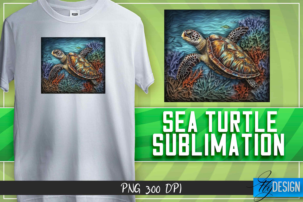 Sea Turtle Sublimation | T-Shirt Design - So Fontsy