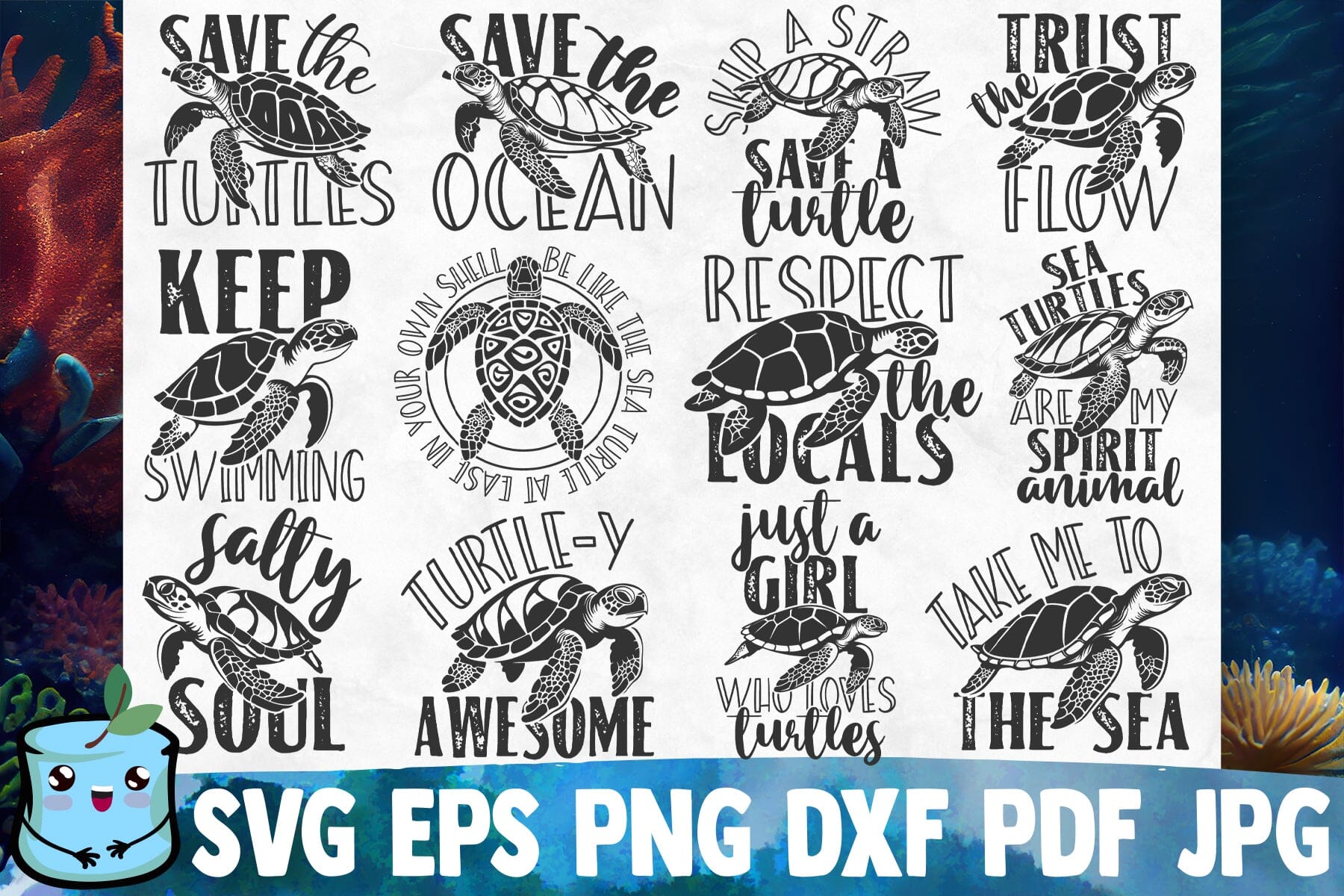 Sea Turtles SVG Bundle - So Fontsy