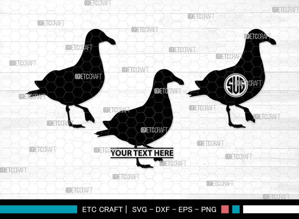 Seagull Monogram, Seagull Silhouette, Seagull SVG, Seagull Bird Svg ...