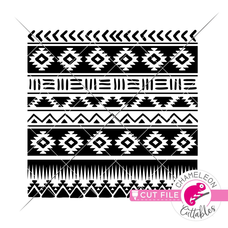 Seamless Aztec Pattern Tribal svg png dxf - So Fontsy
