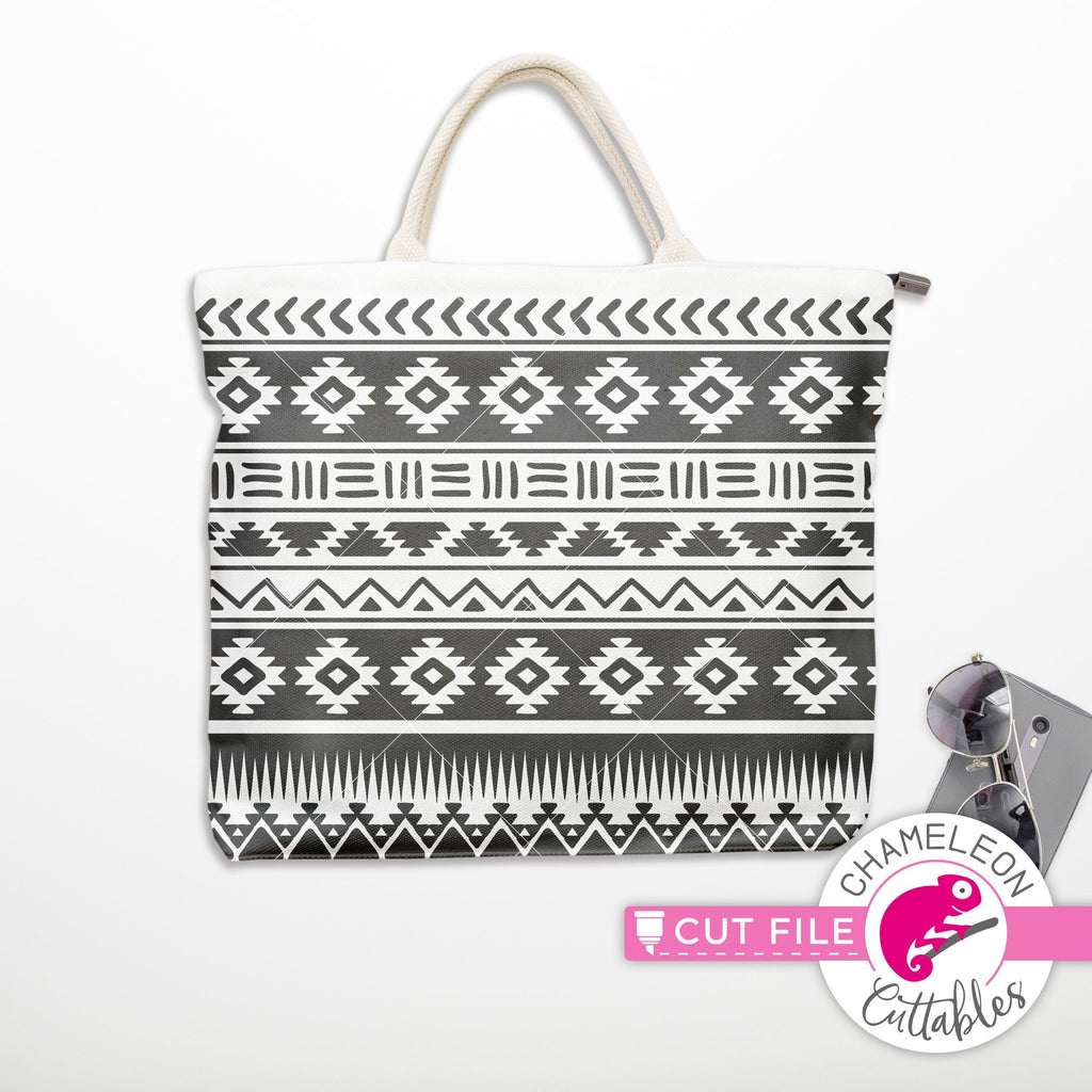 Seamless Aztec Pattern Tribal svg png dxf - So Fontsy