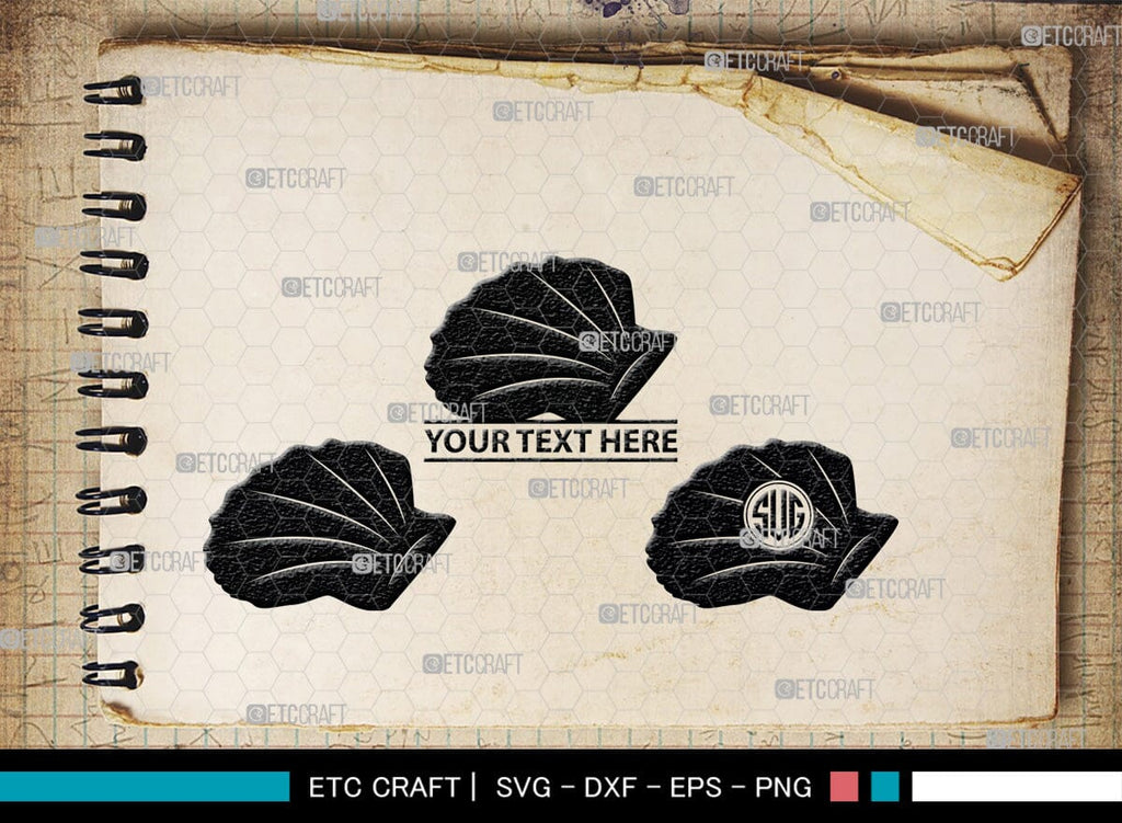 Seashell Monogram, Seashell Silhouette, Seashell SVG, Shell Svg ...
