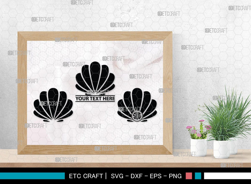 Seashell Monogram, Seashell Silhouette, Seashell SVG, Shell Svg ...