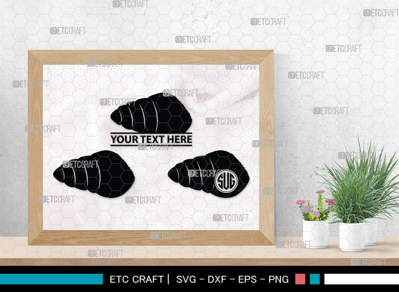 Seashell Monogram, Seashell Silhouette, Seashell SVG, Shell Svg ...