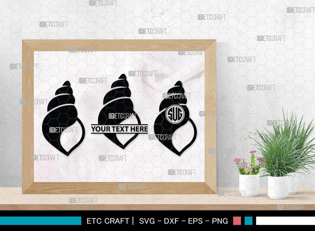 Seashell Monogram, Seashell Silhouette, Seashell SVG, Shell Svg ...