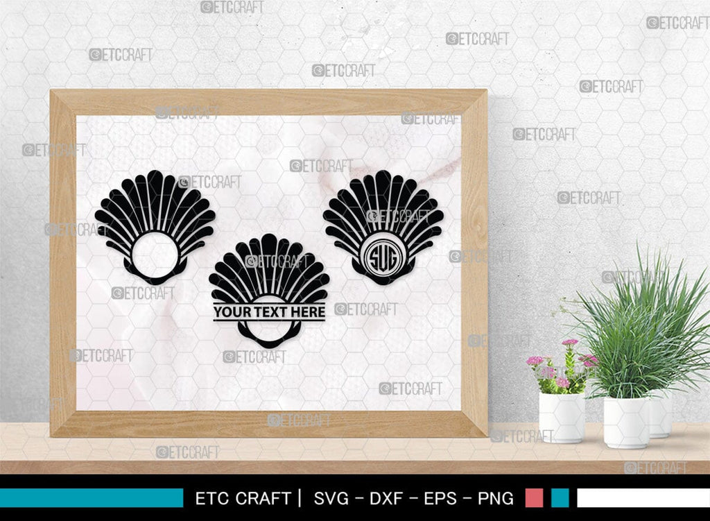 Seashell Monogram, Seashell Silhouette, Seashell SVG, Shell Svg ...