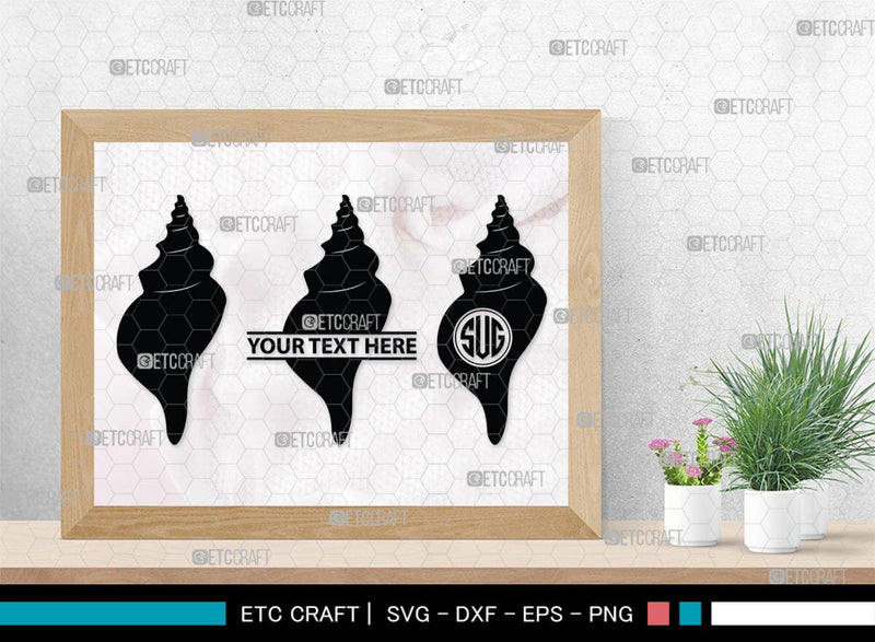 Seashell Monogram, Seashell Silhouette, Seashell SVG, Shell Svg, Scall ...