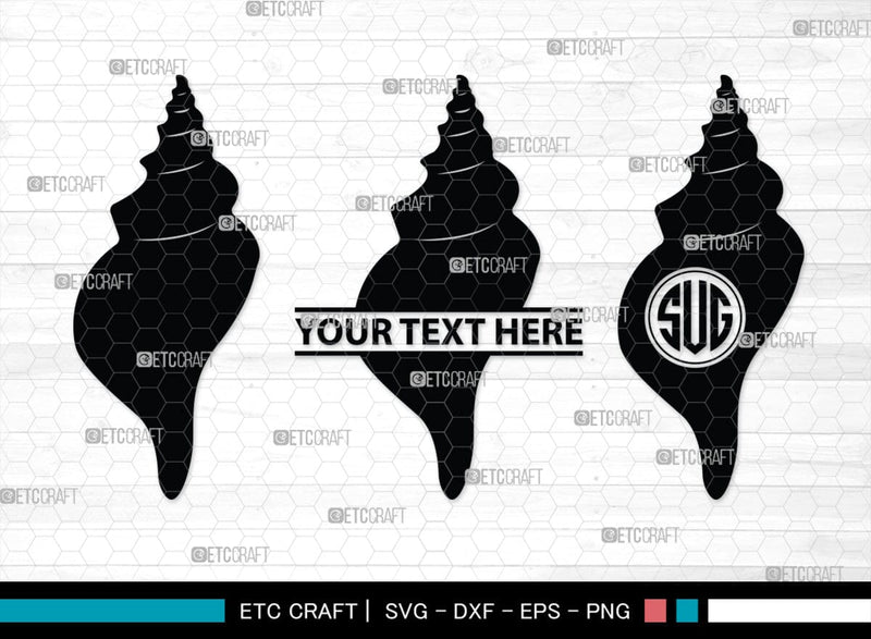 Seashell Monogram, Seashell Silhouette, Seashell SVG, Shell Svg, Scall ...