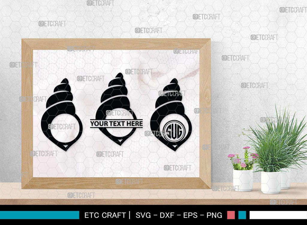 Seashell Monogram, Seashell Silhouette, Seashell SVG, Shell Svg ...