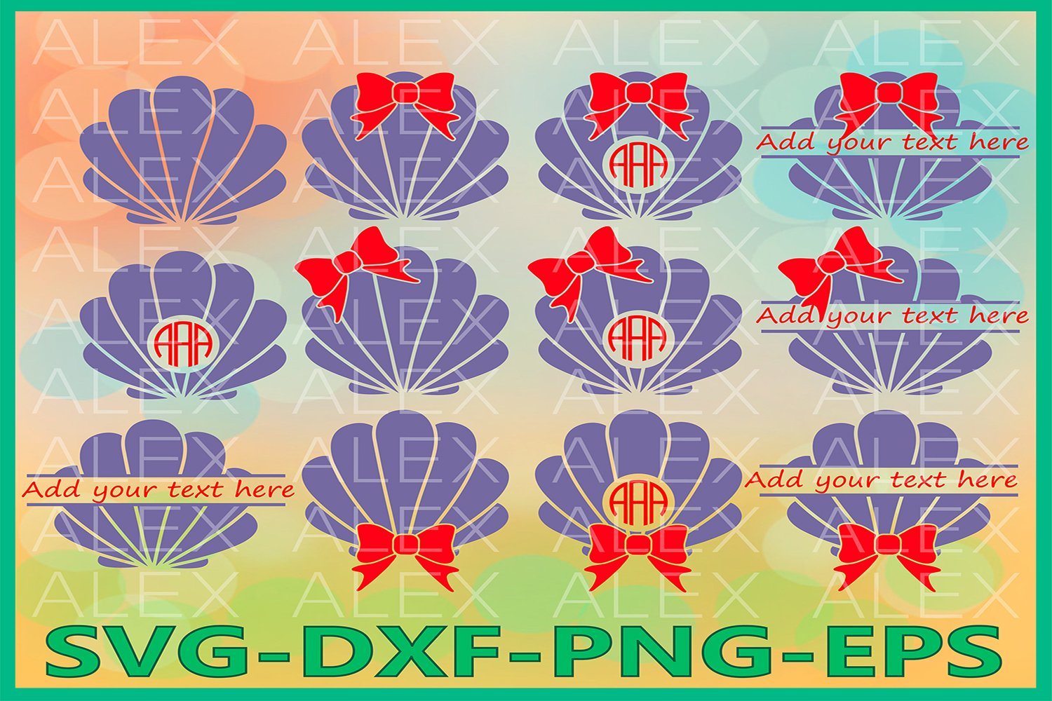 Seashell Monogram svg SVG, Shells Ocean Beach - So Fontsy