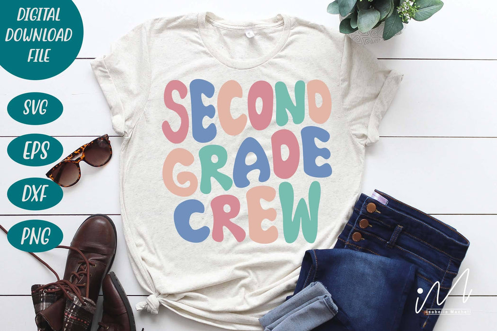 Second grade crew svg, Second grade t shirt svg, Second grade teacher ...