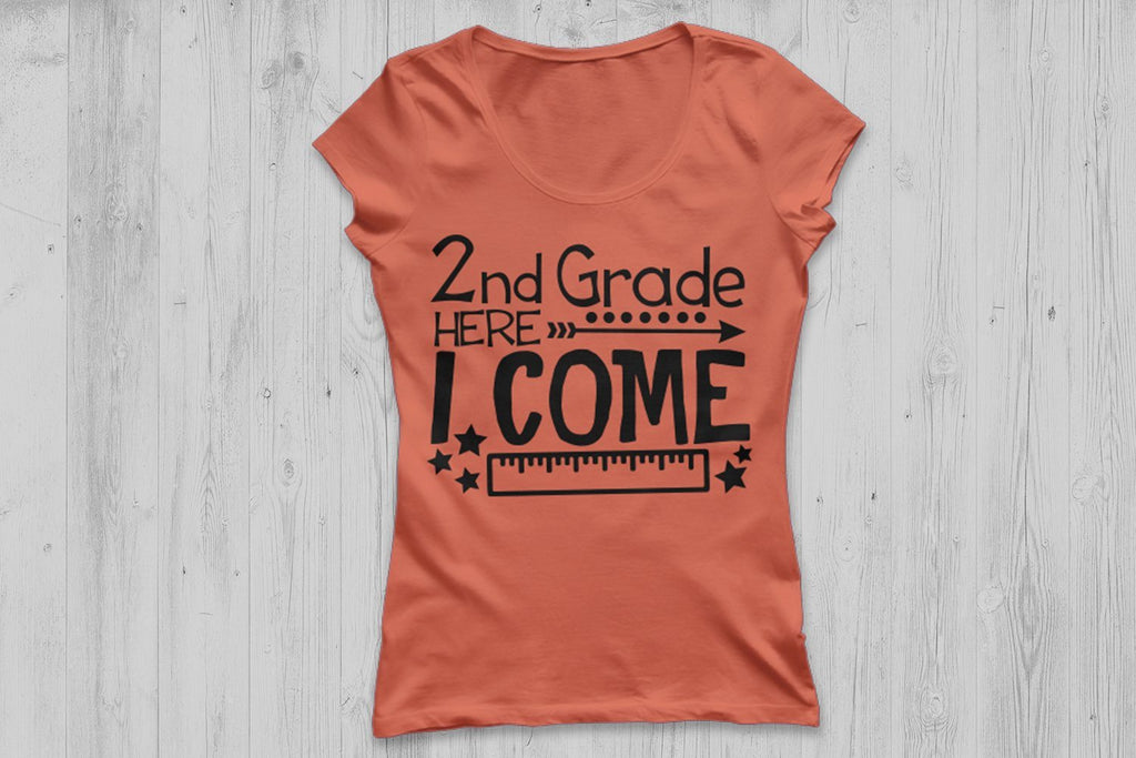 Second Grade Here I Come| 2nd Grade SVG Cutting Files - So Fontsy