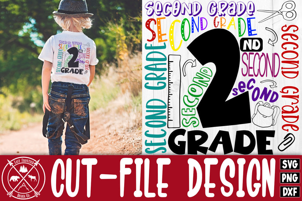 Second Grade Typography Cut File|Second Grade SVG - So Fontsy