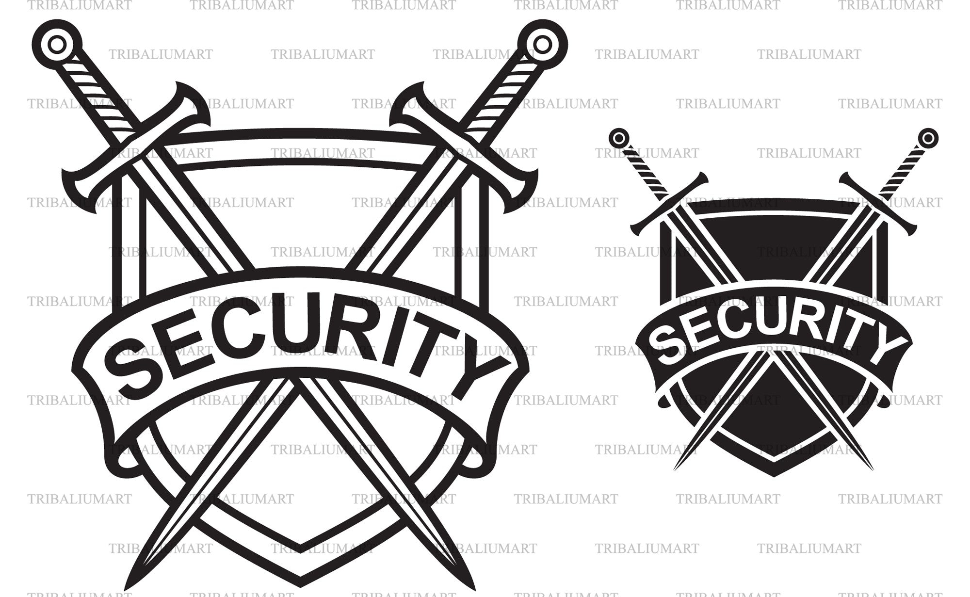 Security sign. Cut files for Cricut. Clip Art (eps, svg, pdf, png, dxf ...