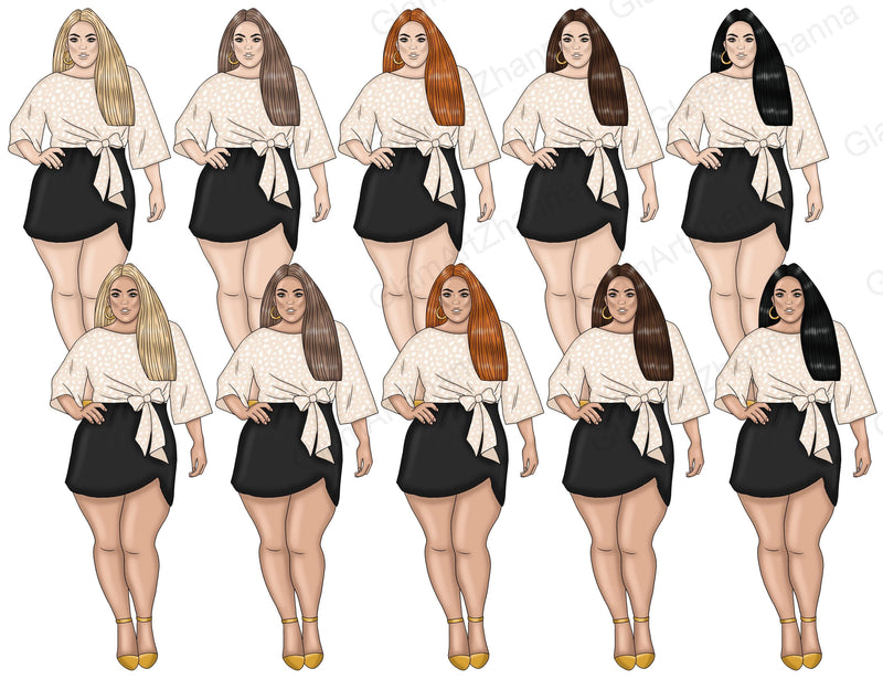 Self Love Girl Clipart | Relaxing Illustrations - So Fontsy