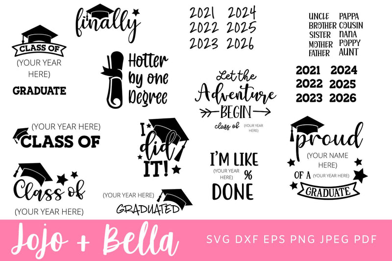 Senior Graduation Svg Bundle, Blank Designs, Senior Svg, Graduation Svg ...