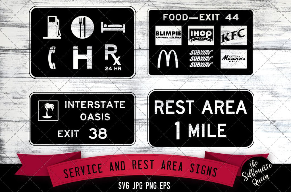 Service and Rest Area signs Icon SVG -Vector Symbol Commercial & Perso ...