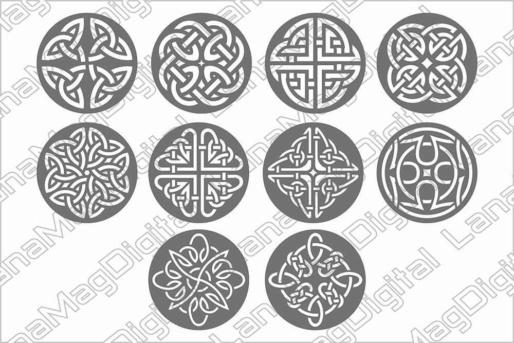 Set of 10 Celtic knot coasters svg, Irish home decor Laser cut file ...
