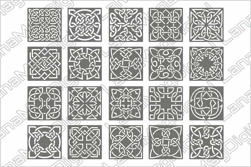 Set of 20 Celtic knot coasters svg, Irish home decor, Laser cut files ...