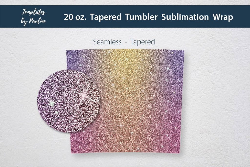 Set of 3 Hot Pink Glitter Seamless Sublimation Wraps, 20 oz Skinny ...