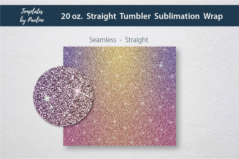 Set of 3 Hot Pink Glitter Seamless Sublimation Wraps, 20 oz Skinny ...