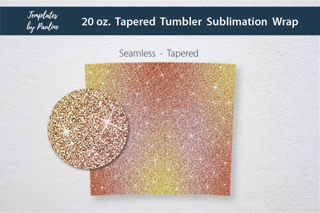 Set of 3 Orange Yellow Glitter Seamless Sublimation Wraps, 20 oz Skinny ...