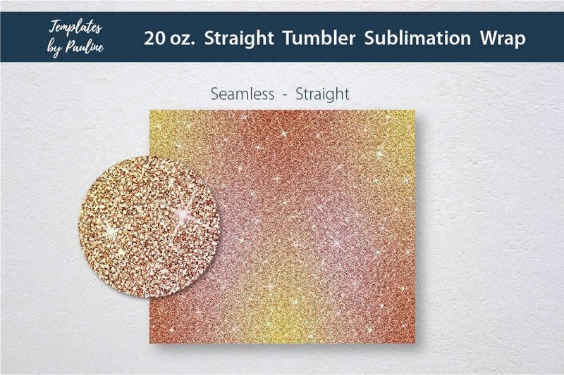 Set of 3 Orange Yellow Glitter Seamless Sublimation Wraps, 20 oz Skinny ...