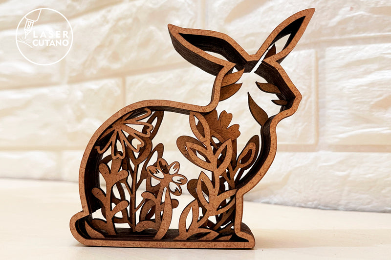 SET OF 5 EASTER RABBITS Multilayer Laser Cut Designs, Mandala, Round ...