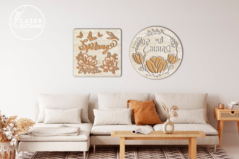 Set of Signs Multilayer Laser Cut Files, Mandala, Round Sign SVG, 3D ...